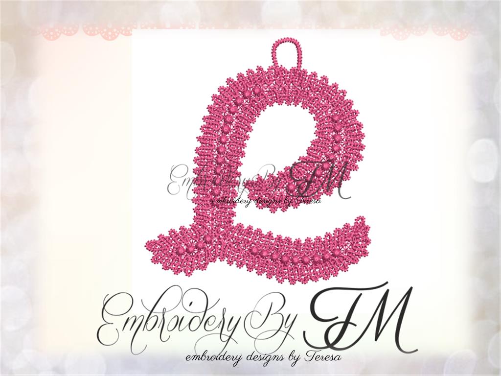 Lace letter L /4x4 hoop – Embroidery by TM - designs by Teresa