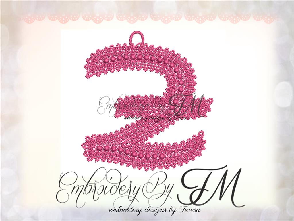Lace letter Z/4x4 hoop – Embroidery by TM - designs by Teresa s.r.o.