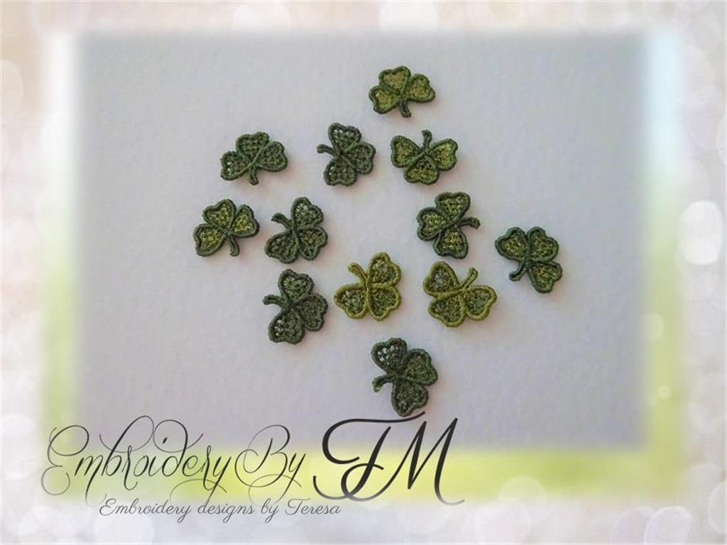 Mini pocket shamrock FSL / two variations – Embroidery by TM - designs by Teresa s.r.o.