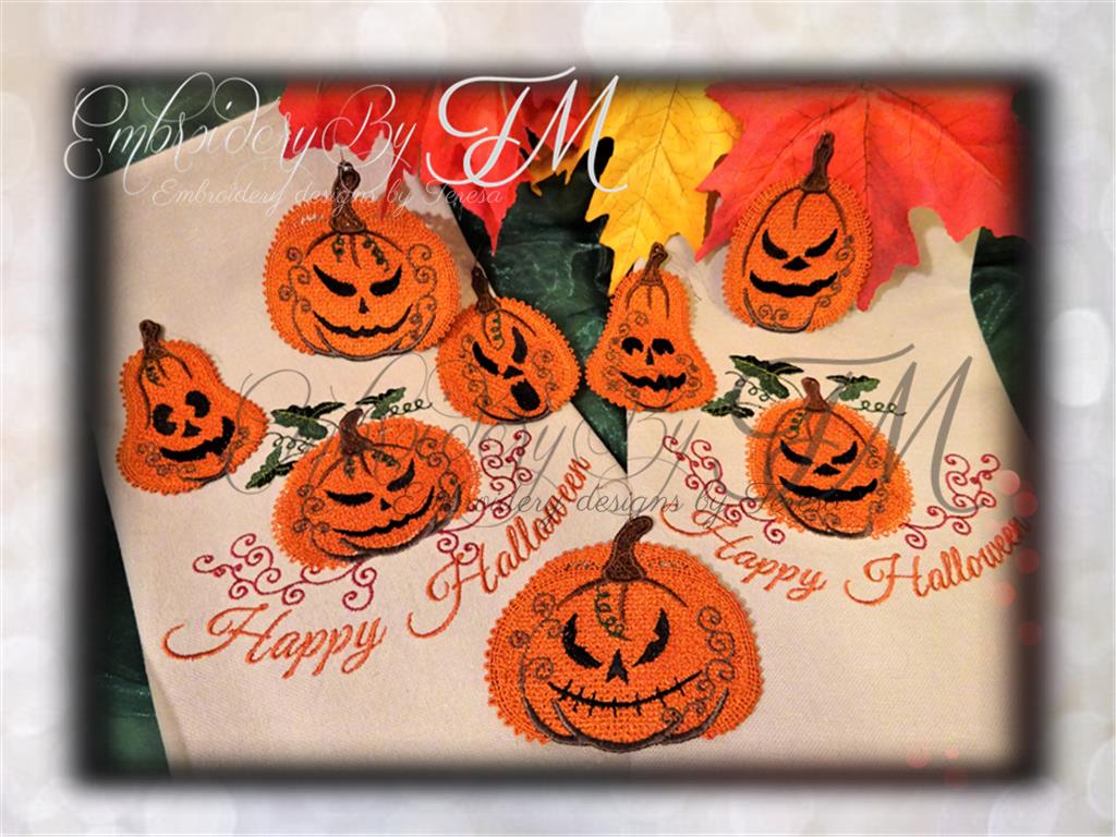 Pumpkins FSL ( 4x4 hoop) and Pumpkins cutwork ( 5x7 hoop) – Embroidery ...
