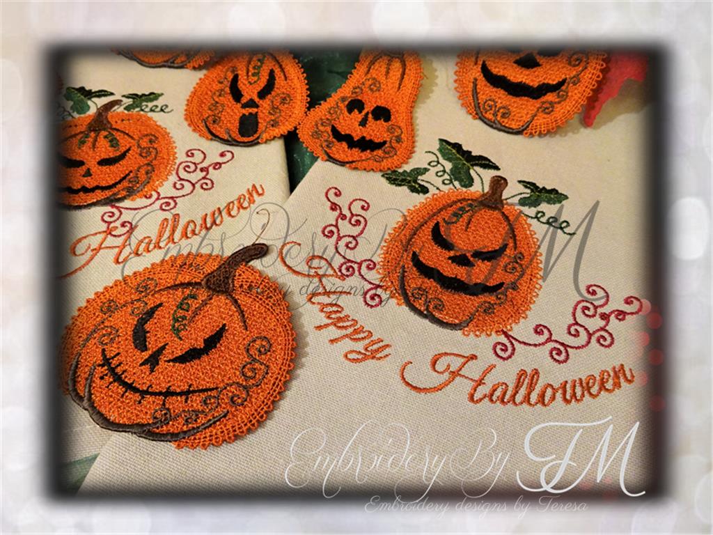 Pumpkins FSL ( 4x4 hoop) and Pumpkins cutwork ( 5x7 hoop) – Embroidery ...