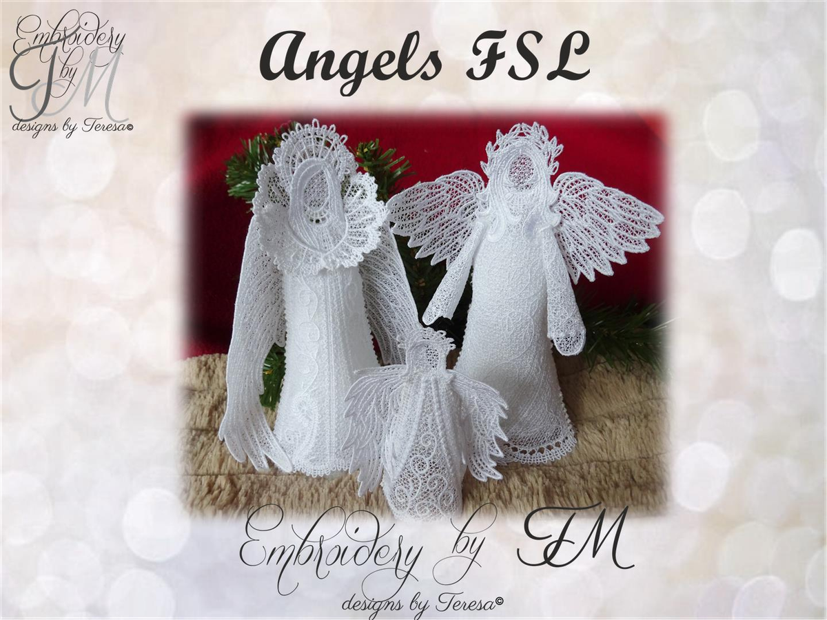 Angels FSL – Embroidery by TM - designs by Teresa