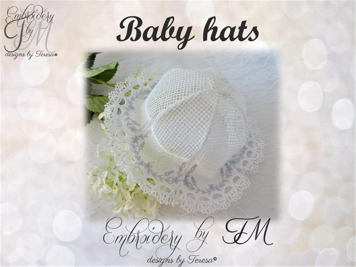 Baby hats – Embroidery by TM - designs by Teresa