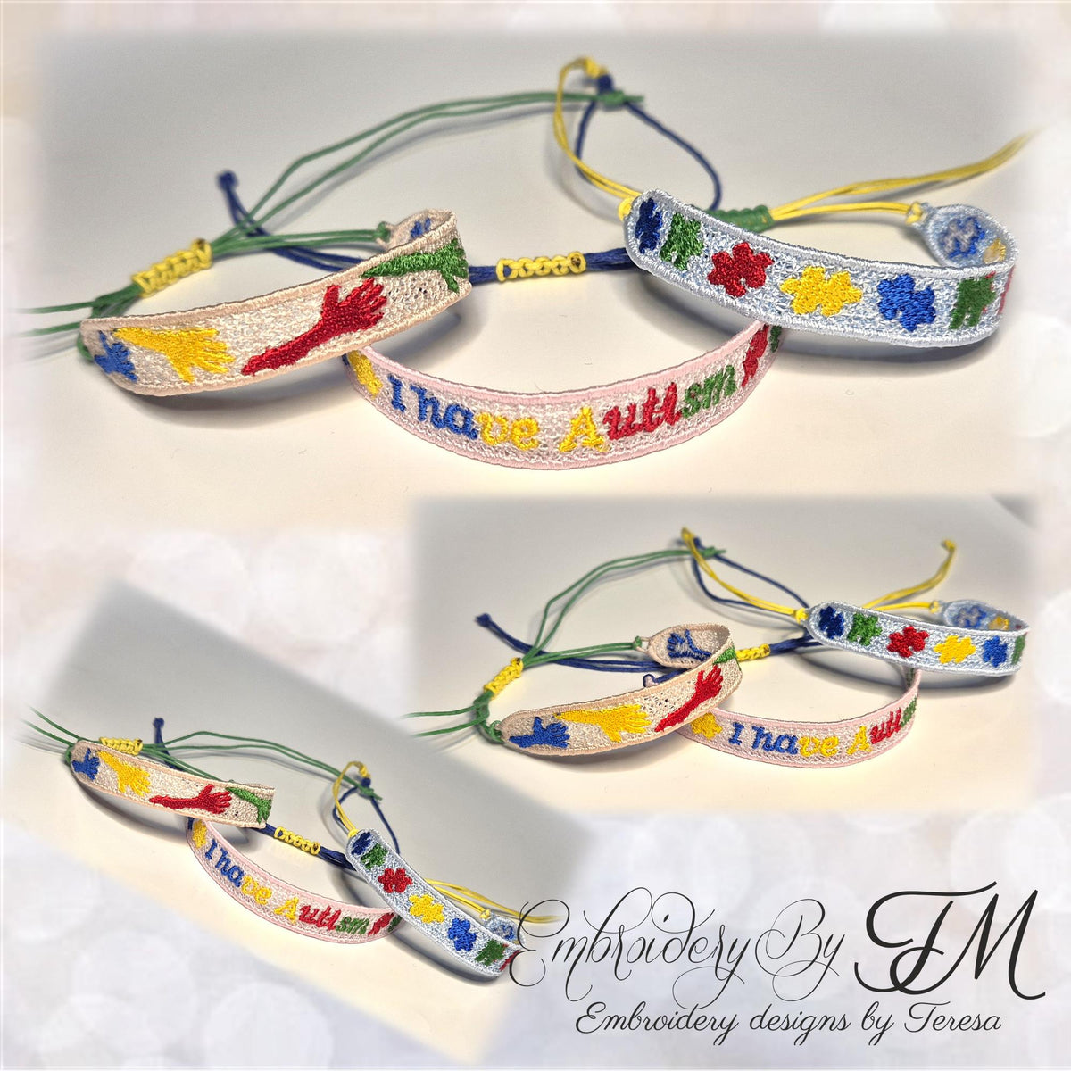 Friendship bracelets FSL /Autism/5x7 hoop/four designs – Embroidery by ...