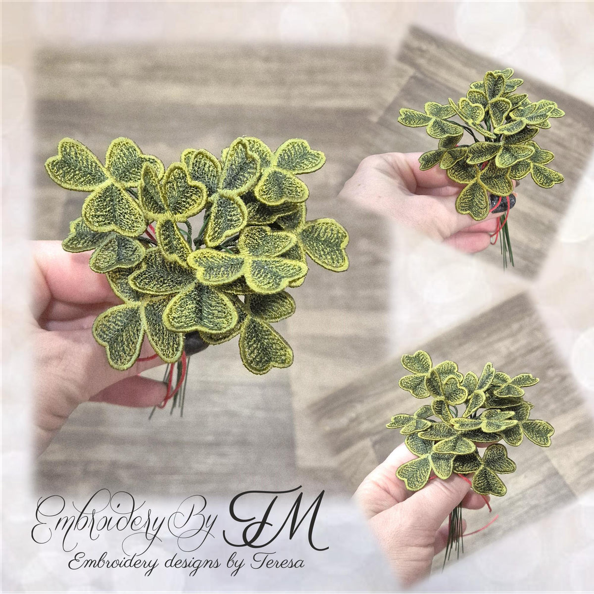 Three-leaf clover /4x4 hoop/three sizes – Embroidery by TM - designs by ...