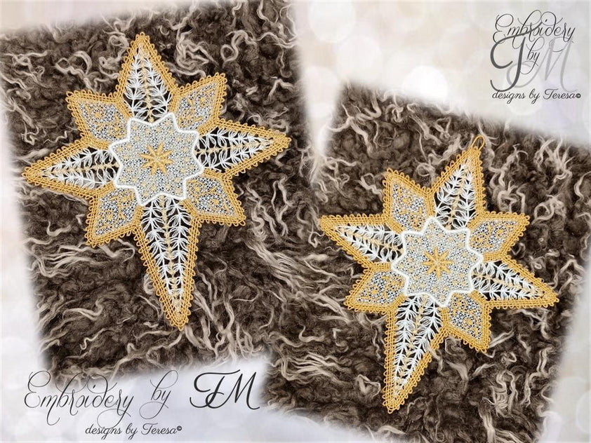 Star of Bethlehem /5x7 and 6x10 hoop – Embroidery by TM - designs by Teresa