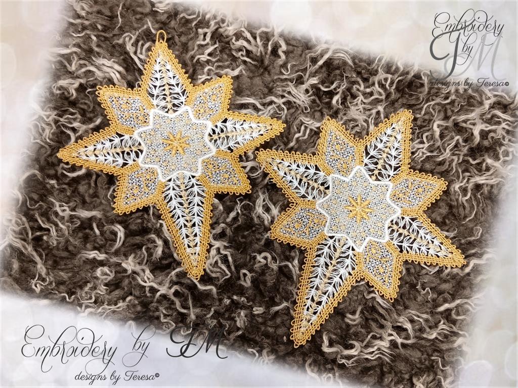 Star of Bethlehem /5x7 and 6x10 hoop – Embroidery by TM - designs by Teresa