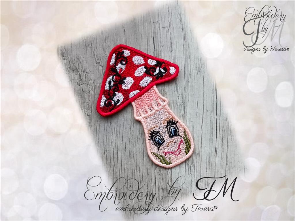 Fun Toadstool /4x4 hoop – Embroidery by TM - designs by Teresa s.r.o.