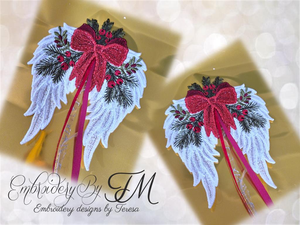 Wings with ribbon/ 5x7 hoop/two variations – Embroidery by TM - designs ...