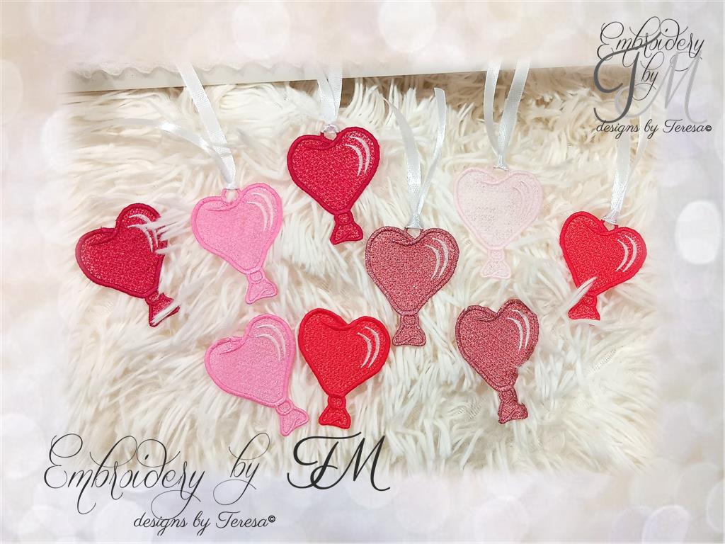 Heart balloons No.2/ 4x4 hoop – Embroidery by TM - designs by Teresa s.r.o.