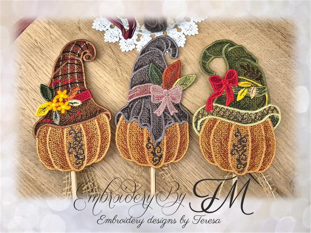 Gnome boy thanksgiving / 5x7 hoop/ two variations – Embroidery by TM ...