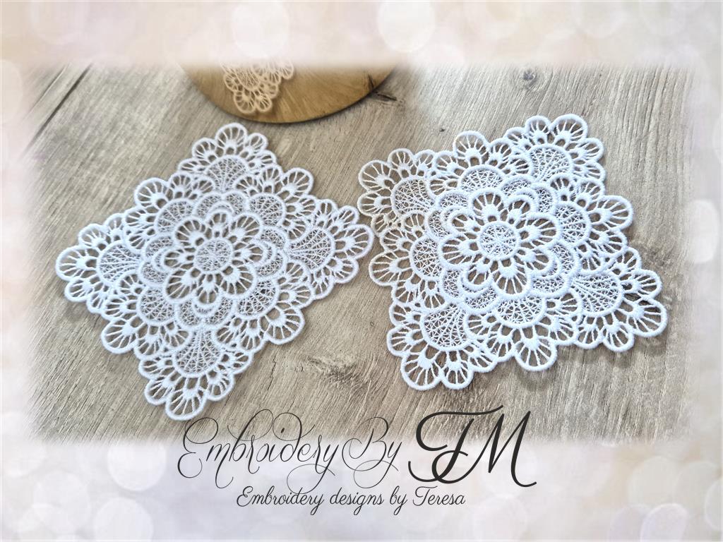 Coaster vintage TM No.1/5x7 hoop – Embroidery by TM - designs by Teresa