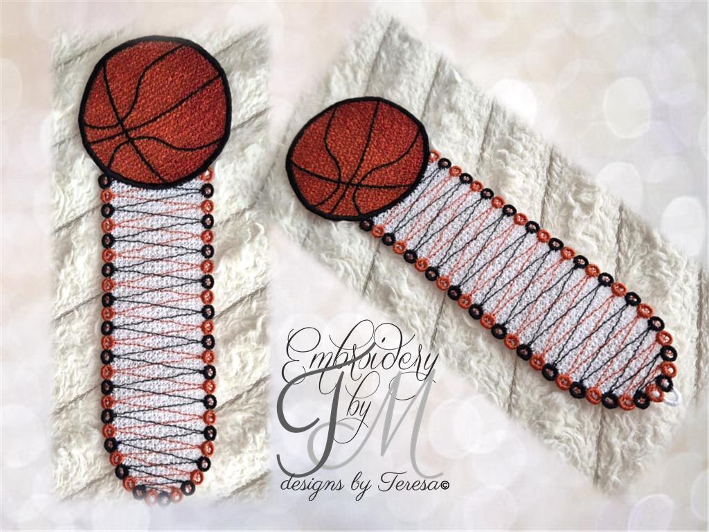 Bookmark Basketball/ 5x7 hoop – Embroidery by TM - designs by Teresa