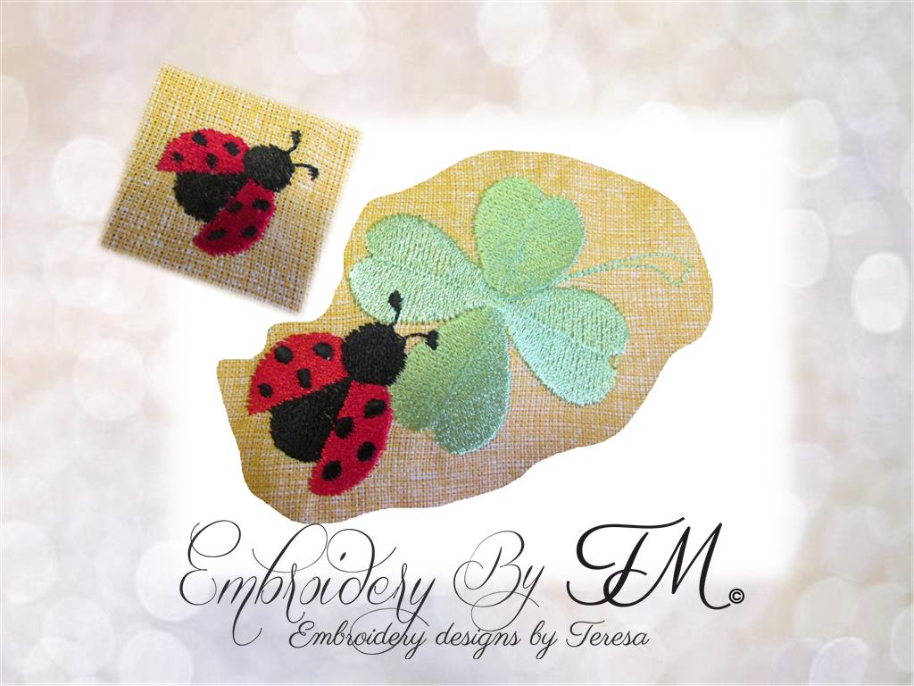 Ladybug embroidery design / 4x4 hoop – Embroidery by TM - designs by Teresa