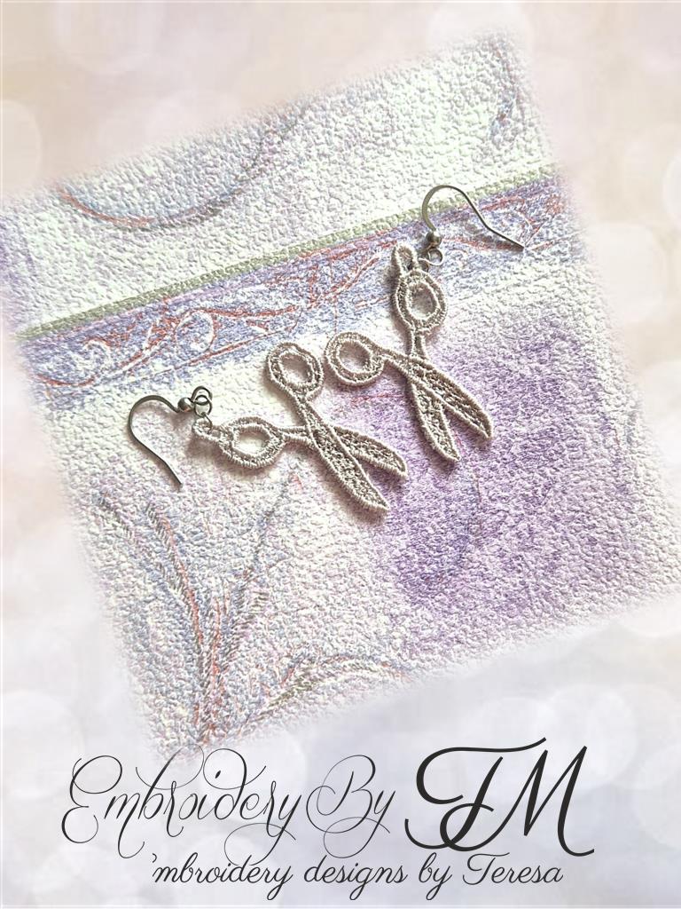 Set Sewing earrings / 4x4 hoop – Embroidery by TM - designs by Teresa