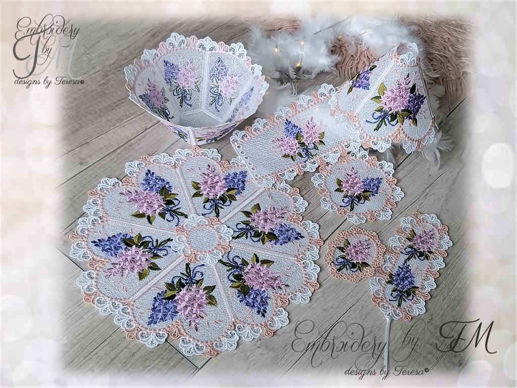 Large set with Lilac – Embroidery by TM - designs by Teresa