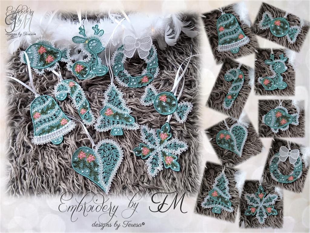 Large Christmas set of designs with poinsettias – Embroidery by TM ...