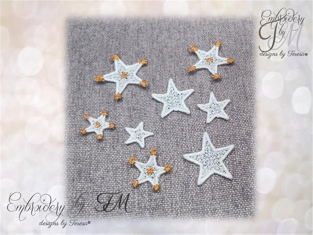 Mini pocket stars/ four sizes/4x4 hoop – Embroidery by TM - designs by ...