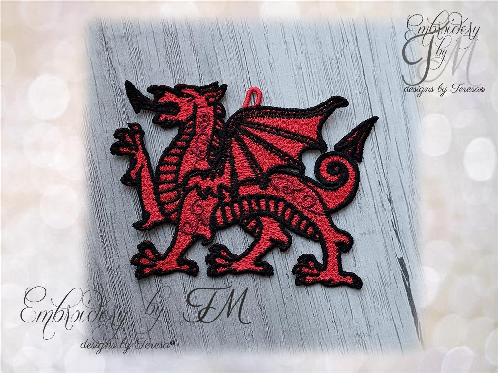 Welsh Dragon /4x4 hoop – Embroidery by TM - designs by Teresa s.r.o.