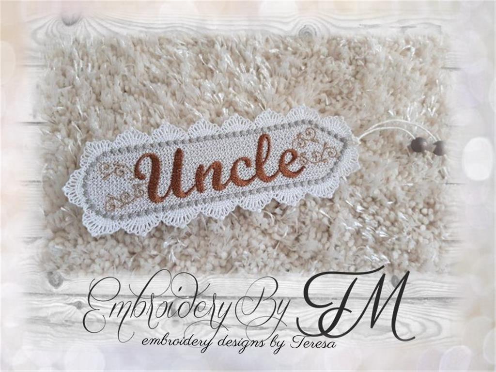 FSL bookmark Uncle/ 5x7 hoop – Embroidery by TM - designs by Teresa
