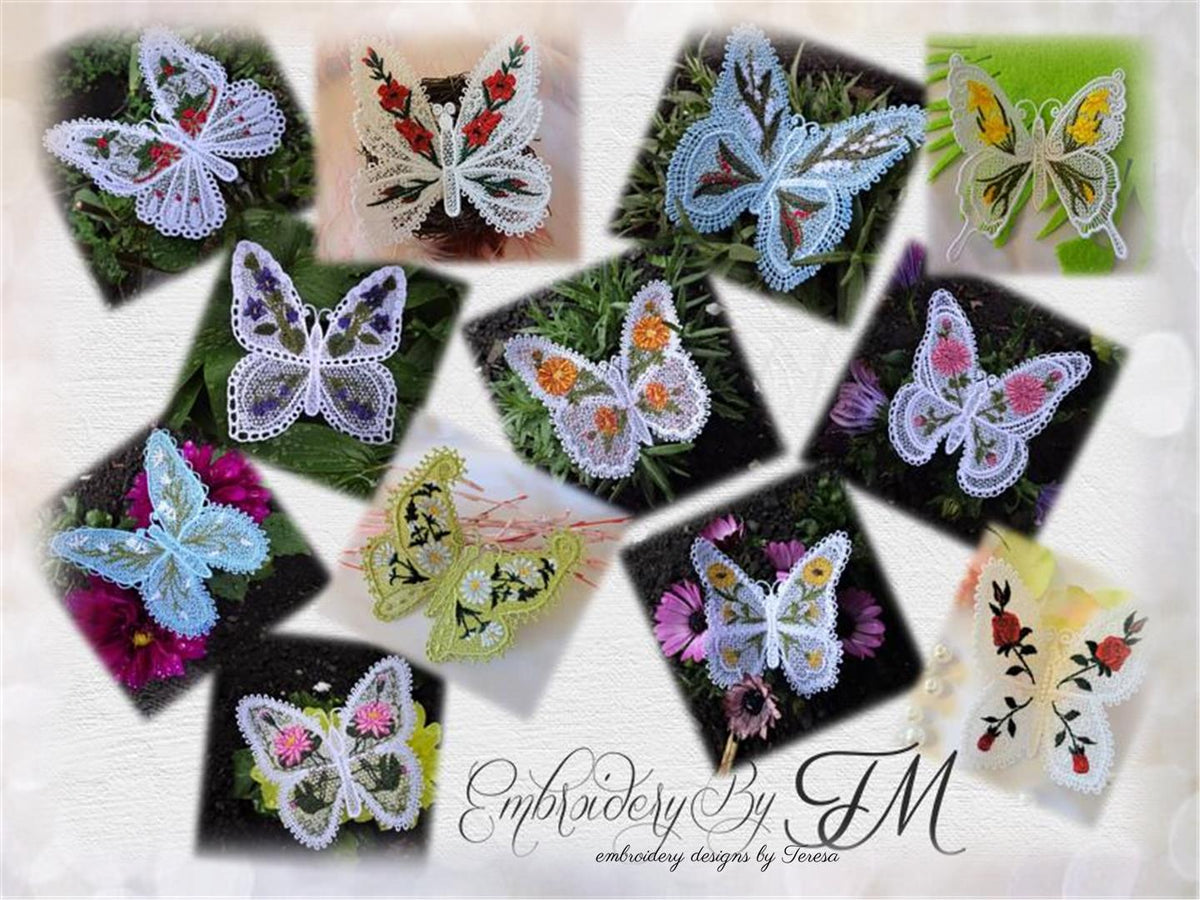 Large set of butterflies / 4x4 hoop – Embroidery by TM - designs by ...