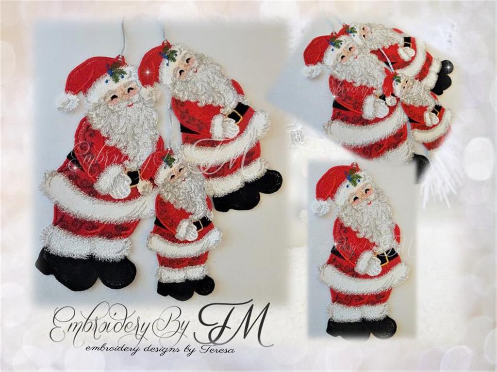 FSL Santa / three sizes – Embroidery by TM - designs by Teresa