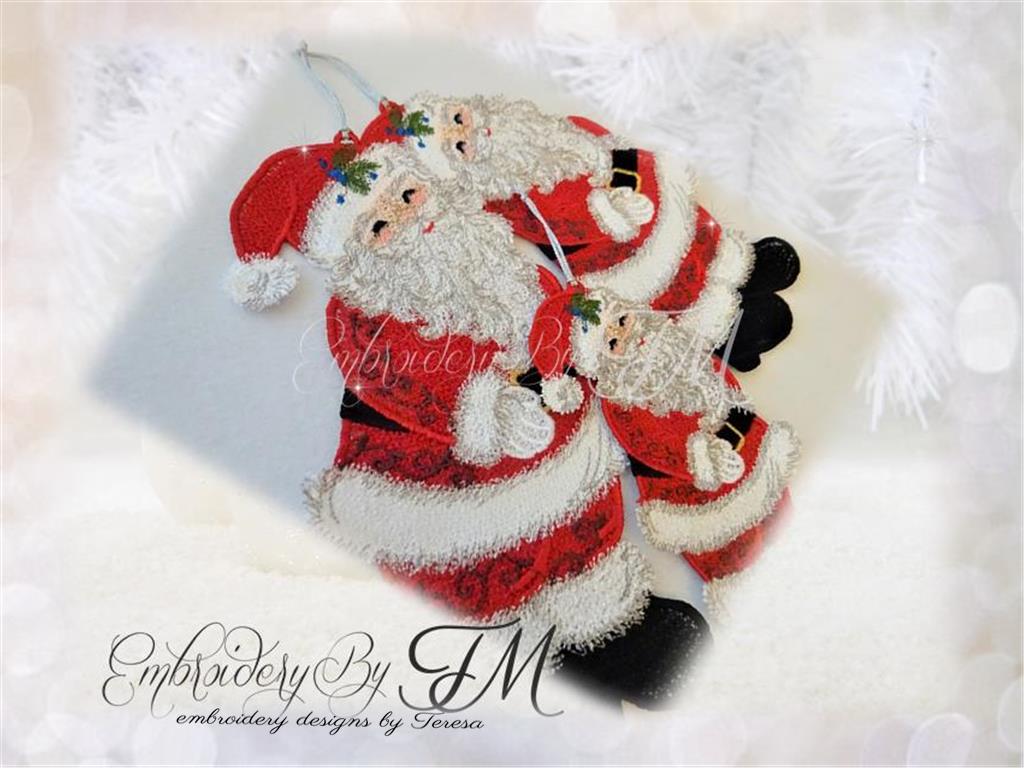 FSL Santa / three sizes – Embroidery by TM - designs by Teresa