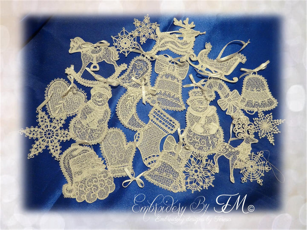 Large set christmas lace/ 24 pieces – Embroidery by TM - designs by ...
