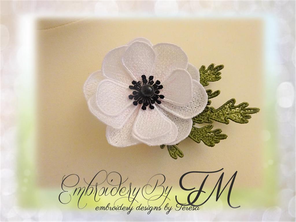 Anemone FSL – Embroidery by TM - designs by Teresa