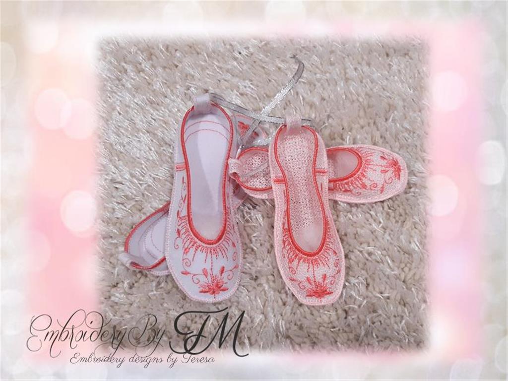 Ballet pointe shoes 3D/ 5x7 hoop – Embroidery by TM - designs by Teresa