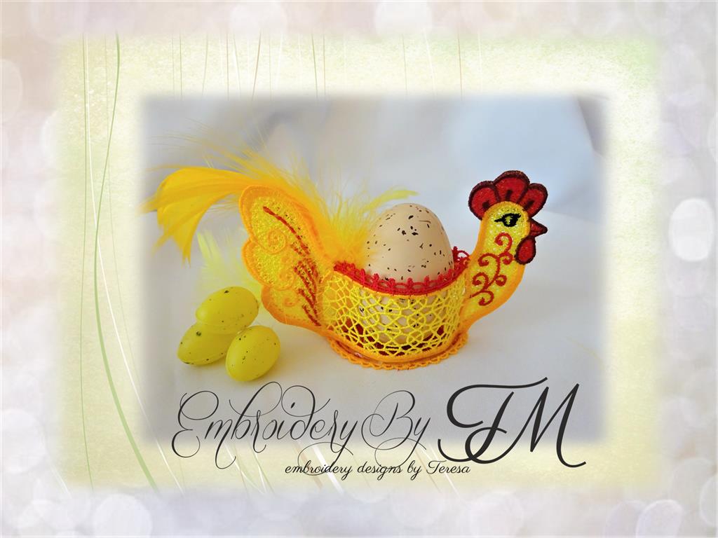 Hen egg holder FSL/ 5x7 hoop – Embroidery by TM - designs by Teresa s.r.o.