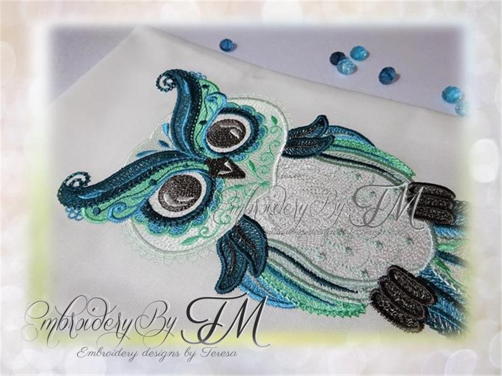 Owl embroidery design / This design is not FSL/ two sizes / Two color ...