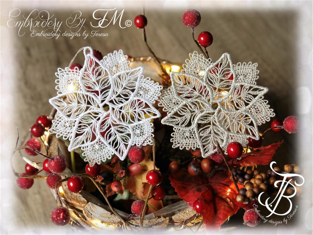 Snowflake - FSL/ bobbin lace / 4x4 hoop – Embroidery by TM - designs by ...
