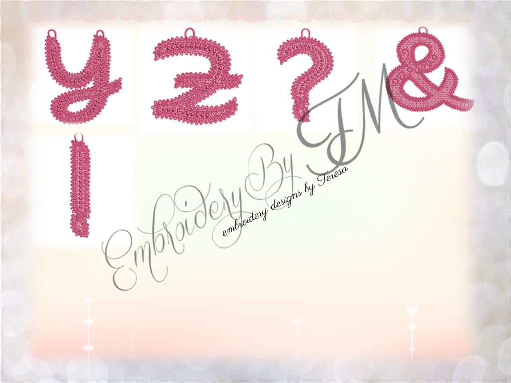 FSL alphabet +Numbers /4x4 hoop – Embroidery by TM - designs by Teresa