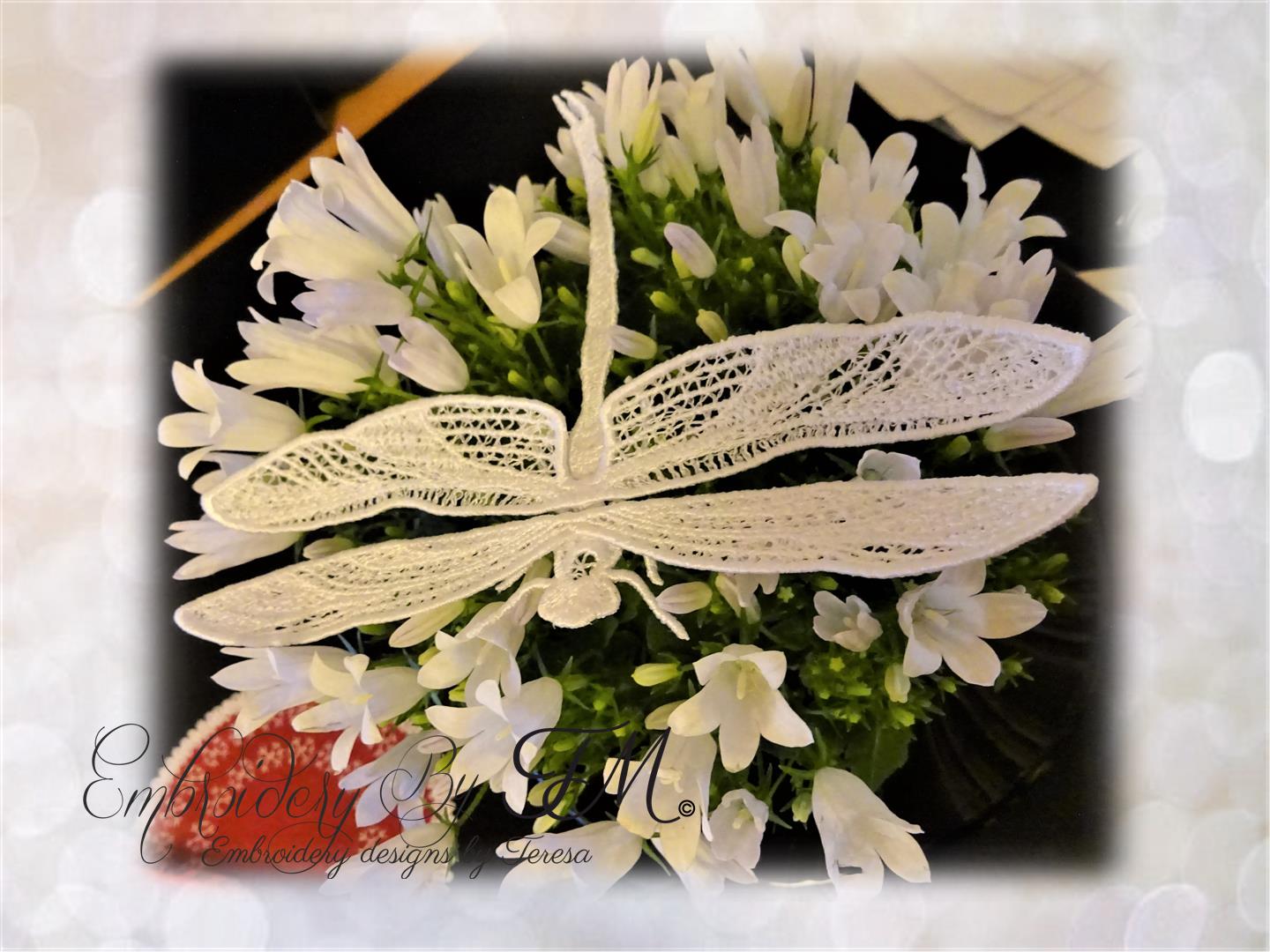 Dragonfly lace 3D / two sizes / 5x7 hoop and 4x4 hoop – Embroidery by ...