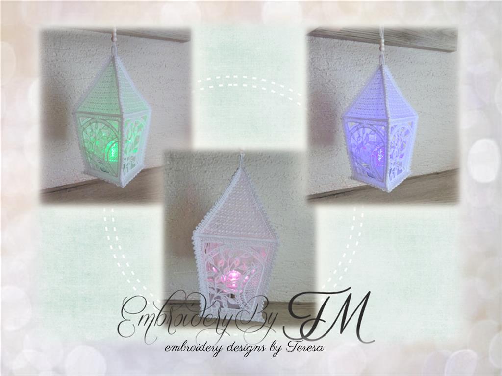 Large lace lantern / 5x7 hoop – Embroidery by TM - designs by Teresa