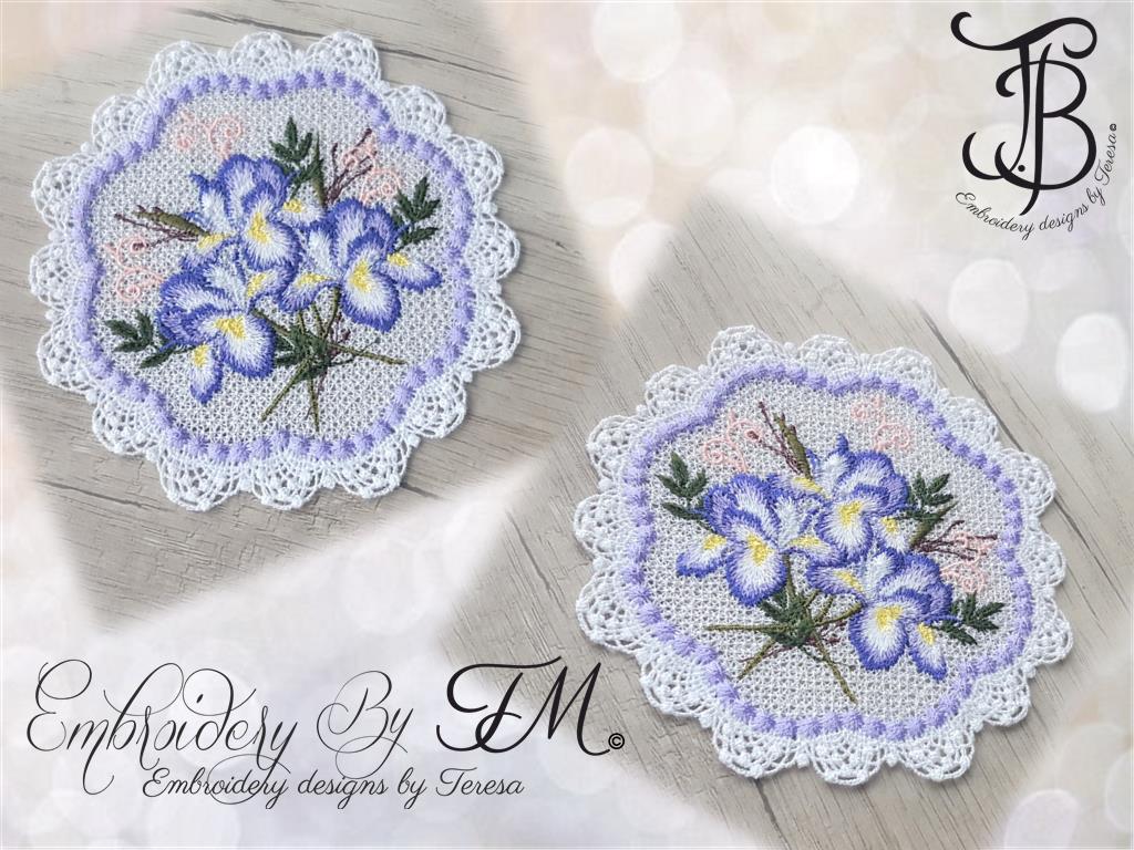 Large set with Iris – Embroidery by TM - designs by Teresa