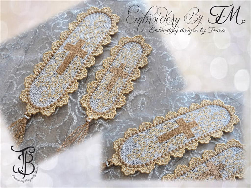 Bookmark cross FSL/ two sizes – Embroidery by TM - designs by Teresa s.r.o.