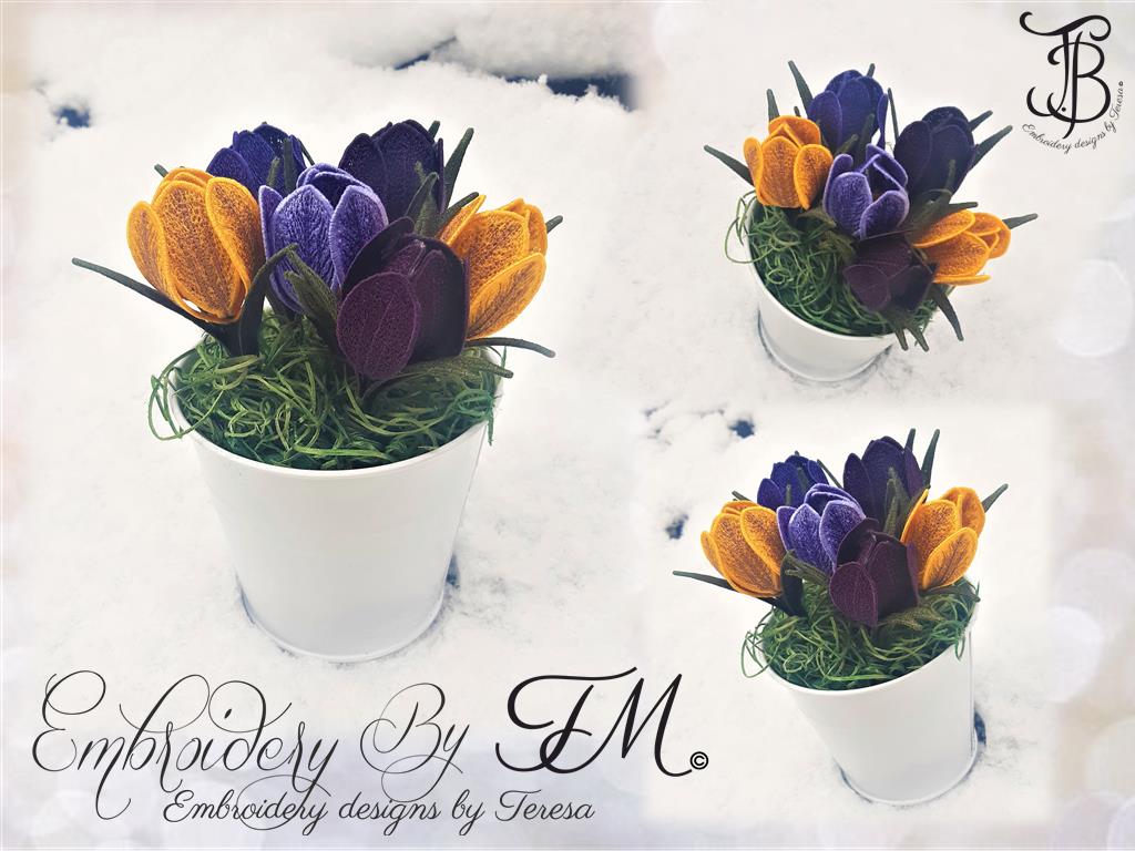 3D Crocus FSL/4x4 hoop/ two variations – Embroidery by TM - designs by ...