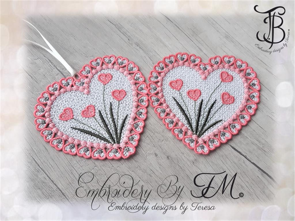 FSL heart with hearts/4x4 hoop – Embroidery by TM - designs by Teresa