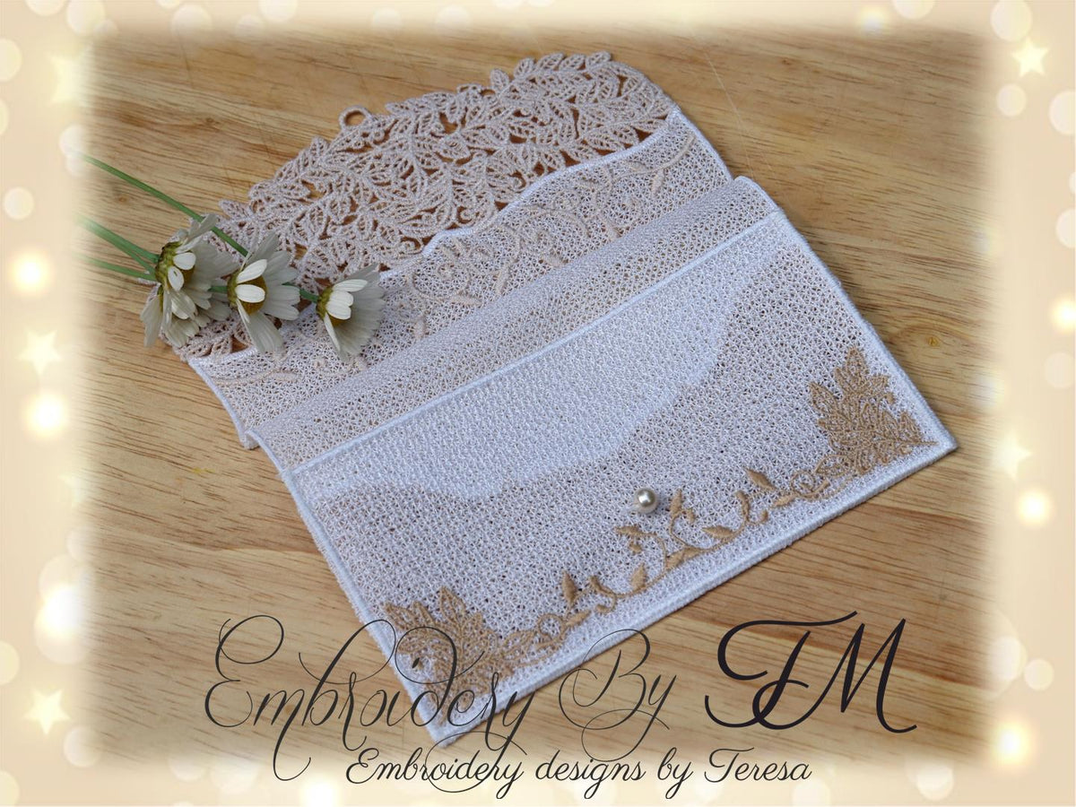 Envelope FSL with leaves / 5x7 hoop – Embroidery by TM - designs by ...